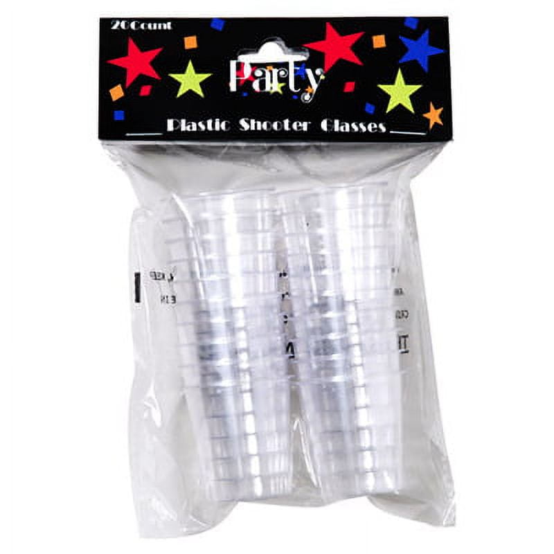 20 Pack OZ Plastic Disposable Shot Glass., Each - Walmart.com