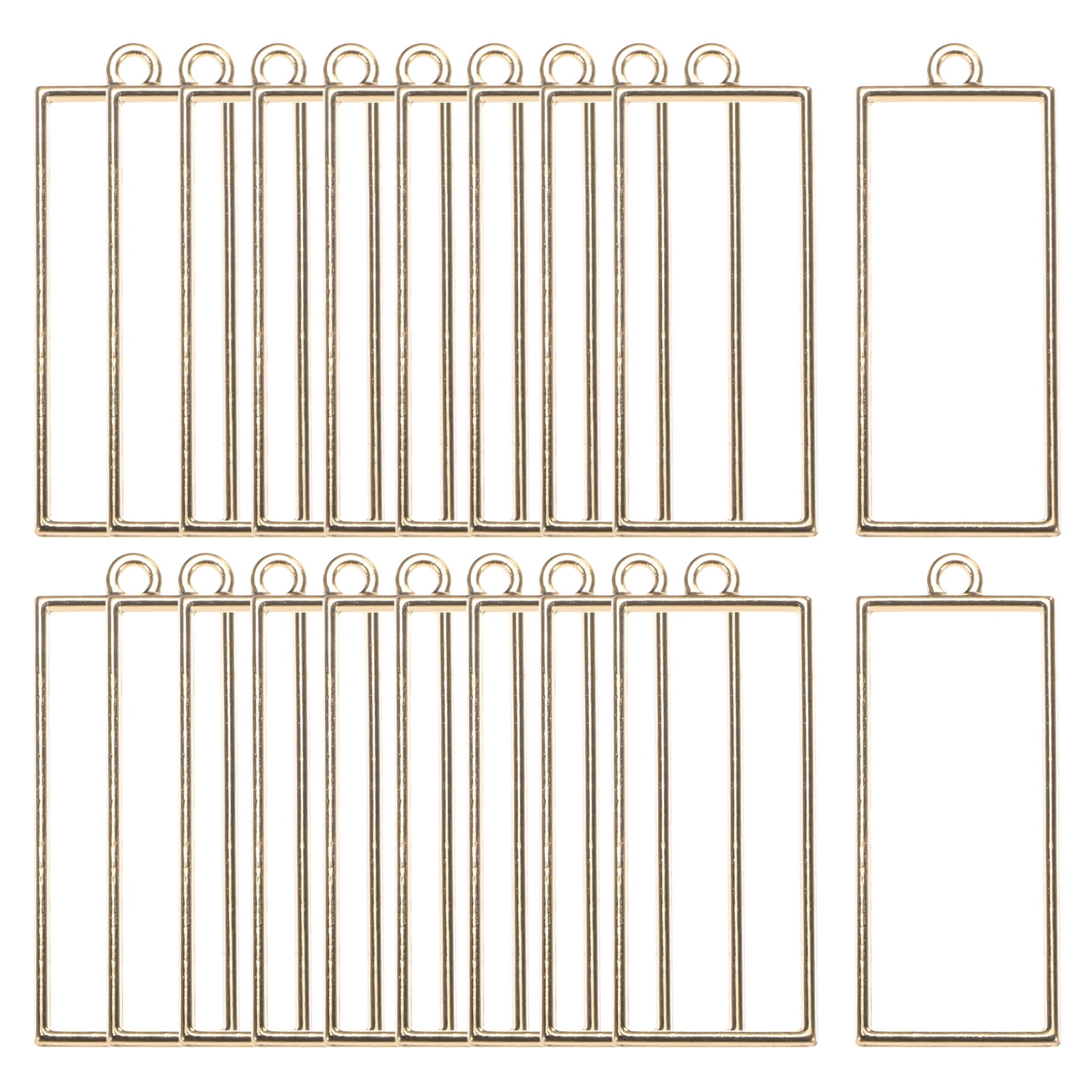 20-Pack Open Bezels for Resin, Rectangle Open Back Bezel Pendants for ...