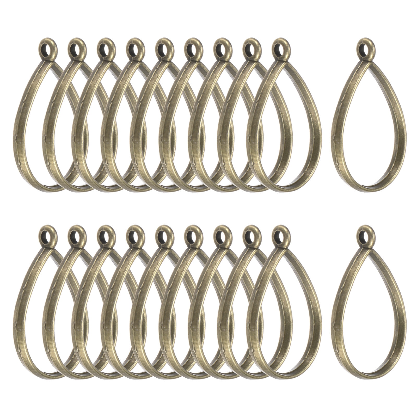 20-Pack Open Bezels for Resin, Teardrop Shape Open Back Bezel Pendants ...