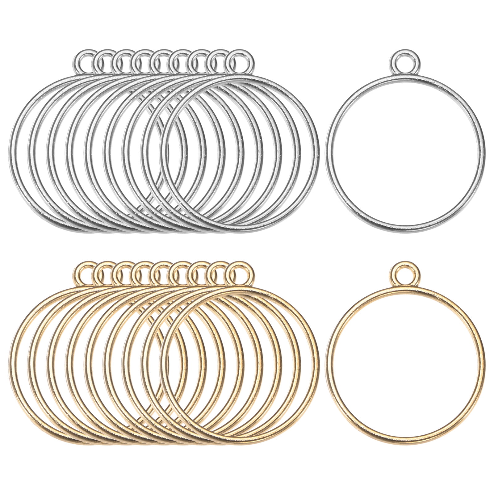 20-Pack Open Bezels for Resin, Round Open Back Bezel Pendants for Resin ...