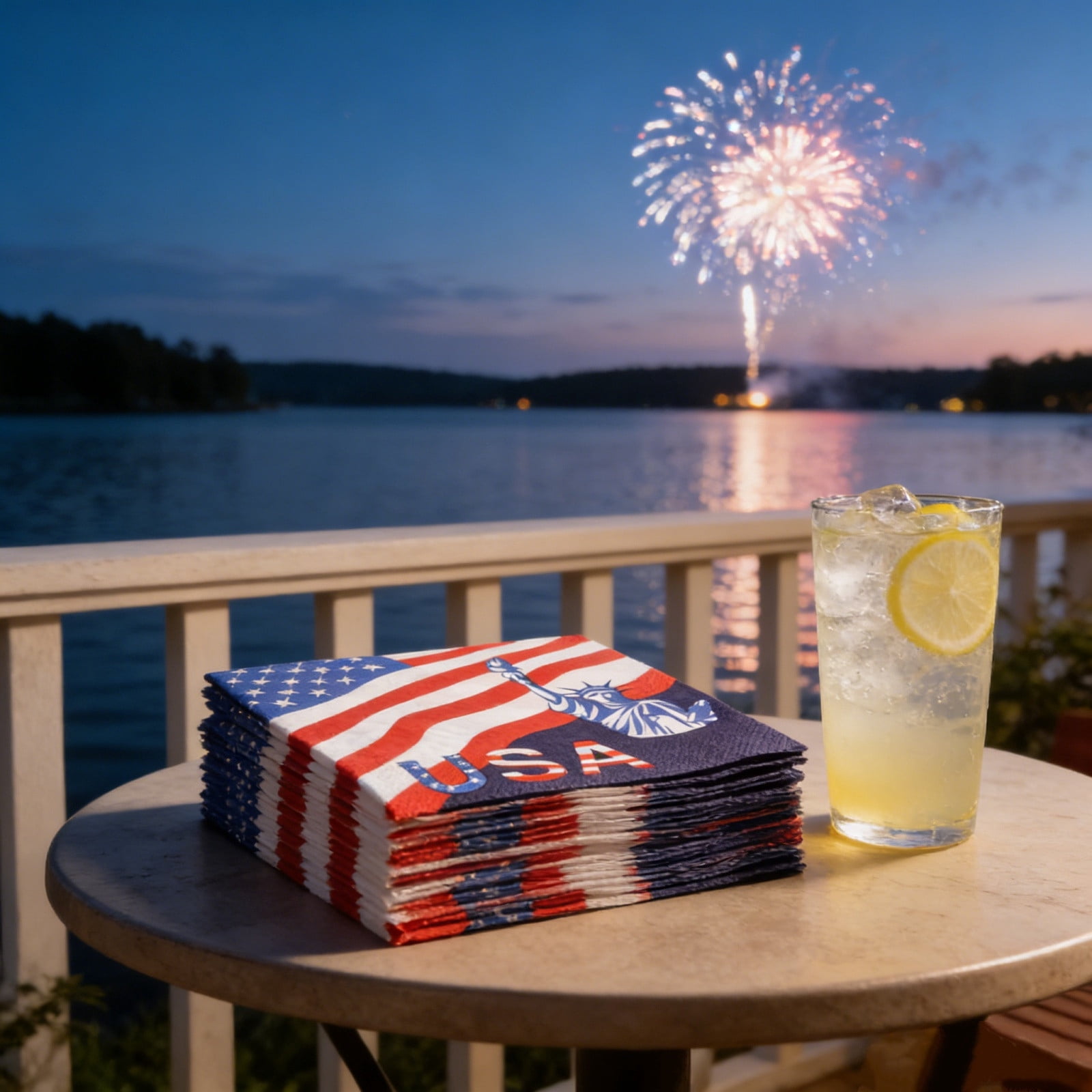 20 Pack Patriotic Paper Napkins, American Flag Star Stripe Theme, Red ...