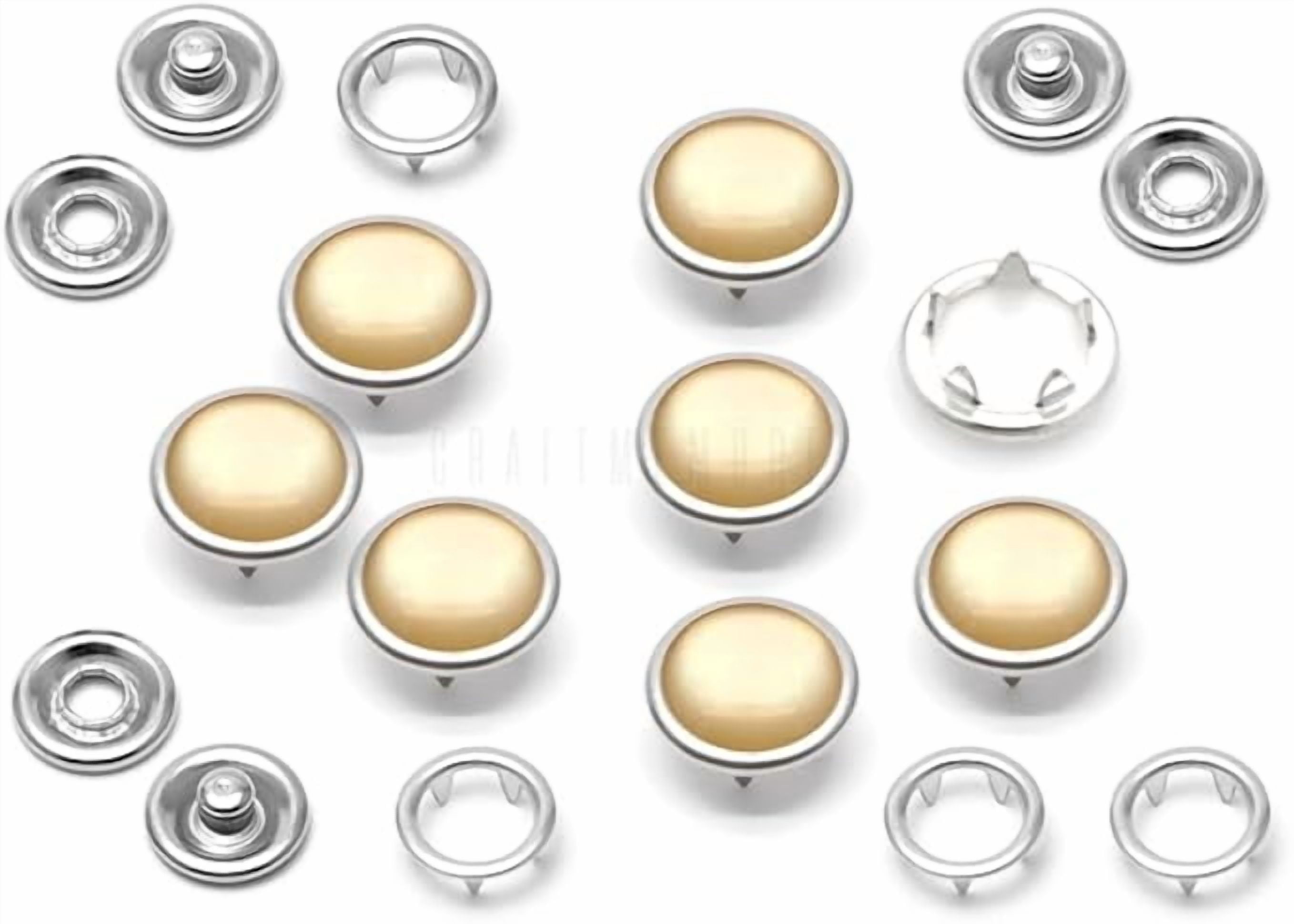 20 Pack Pearl Snap Fasteners for Western Shirts, 10.5mm, Washable Pearl ...