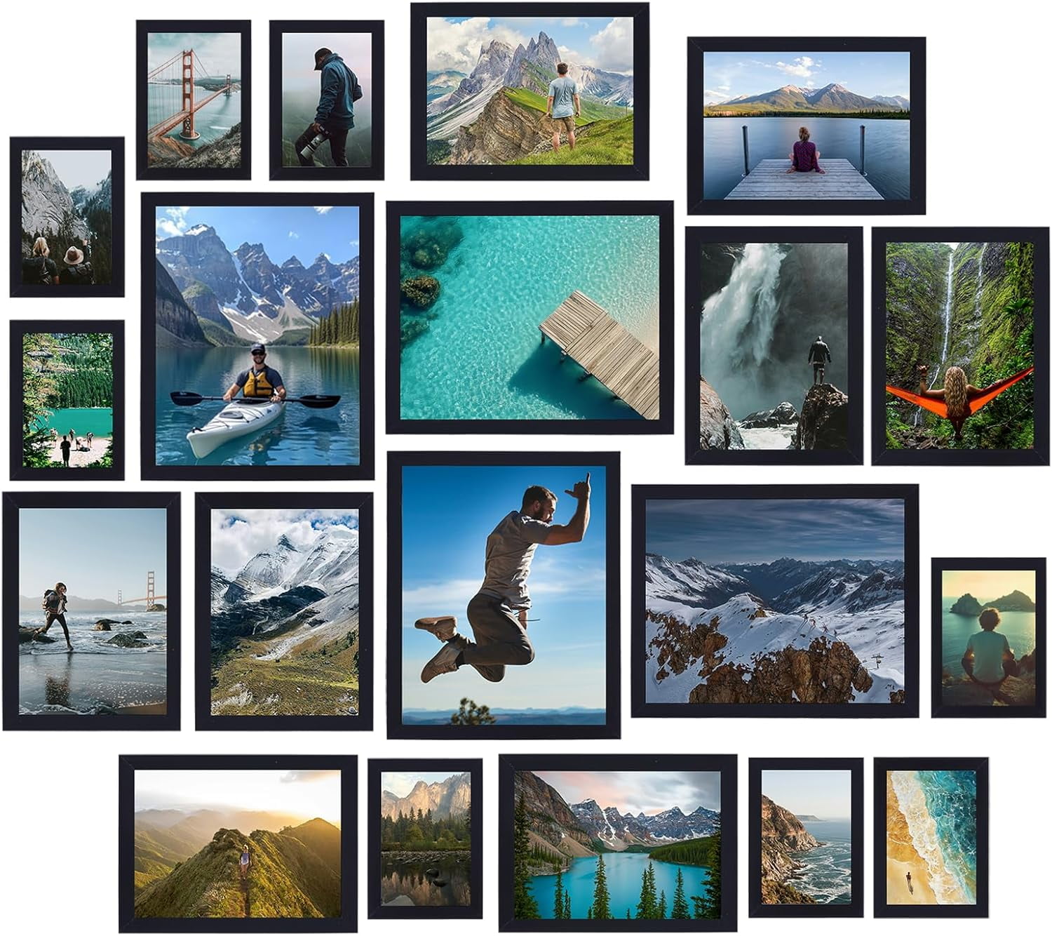 20 Pack Picture Frames Collage Wall Decor Wall Frame Set for Gallery ...