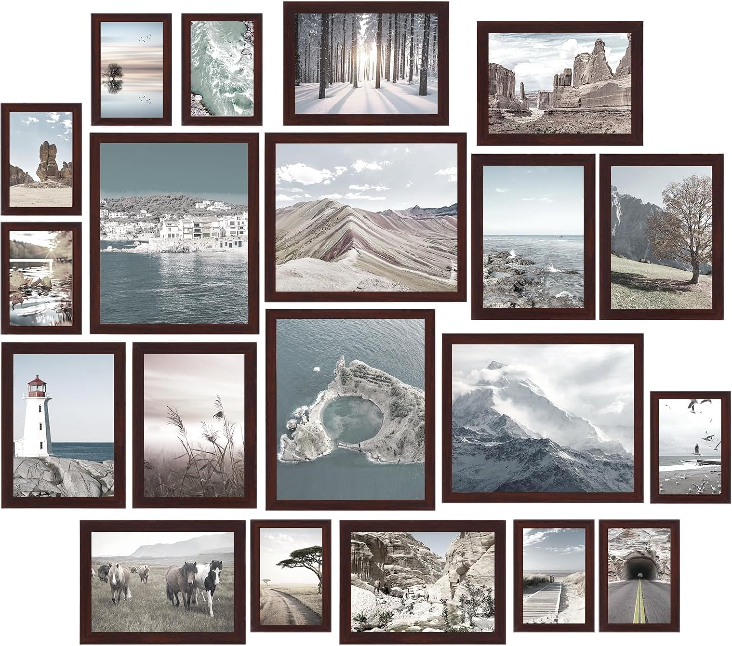 20 Pack Picture Frames Collage Wall Decor Wall Frame Set for Gallery ...