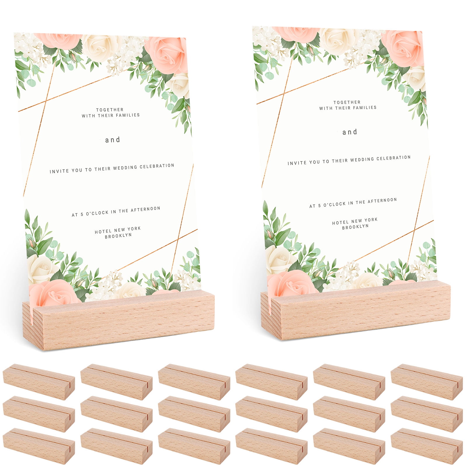 20 Pack Place Card Holder 10x3x2cm- Wood Acrylic Sign Holders - Oak ...