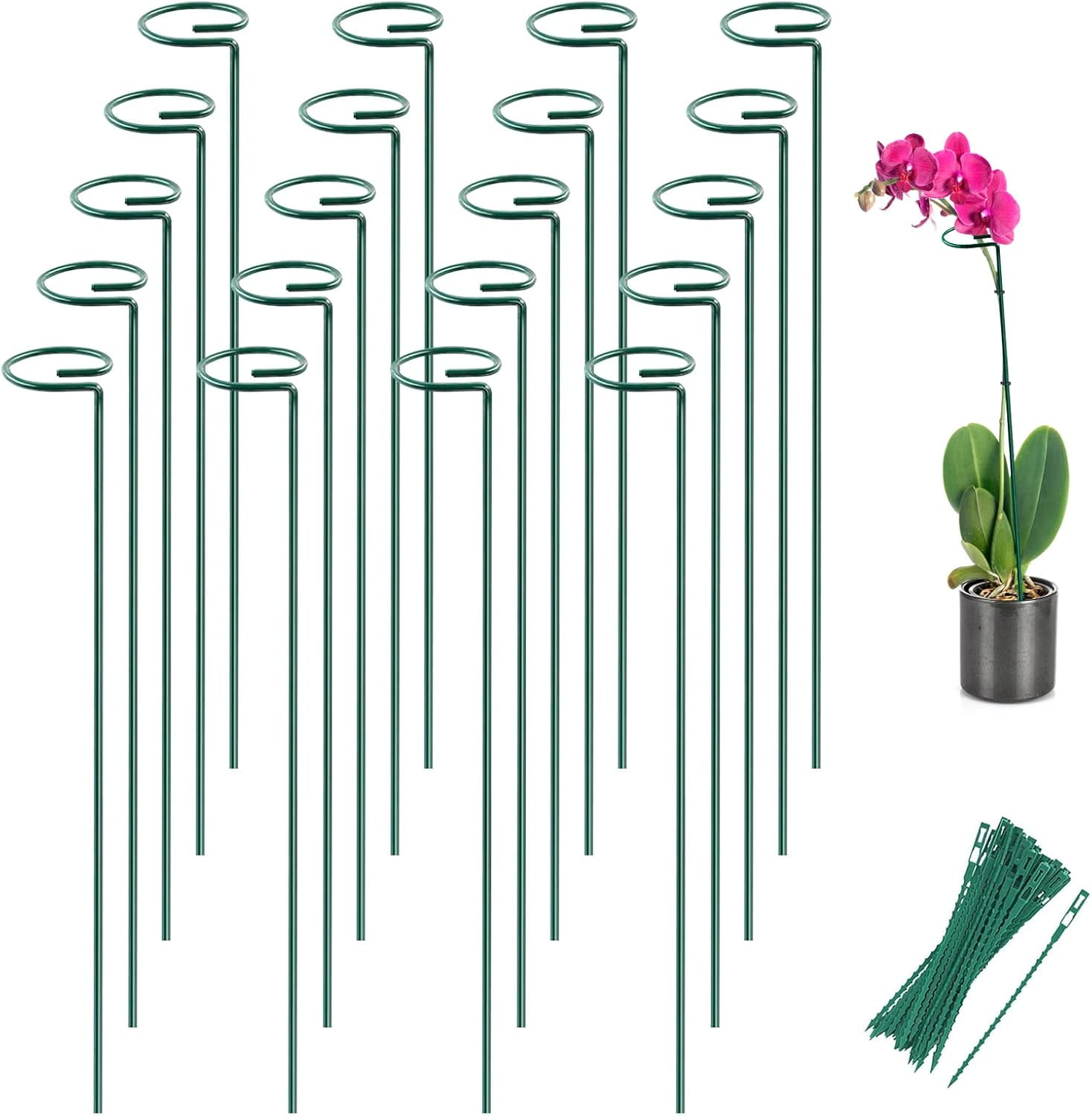20 Pack Plant Stakes, 16 Inch Plant Support Stakes, Flower Stakes with ...