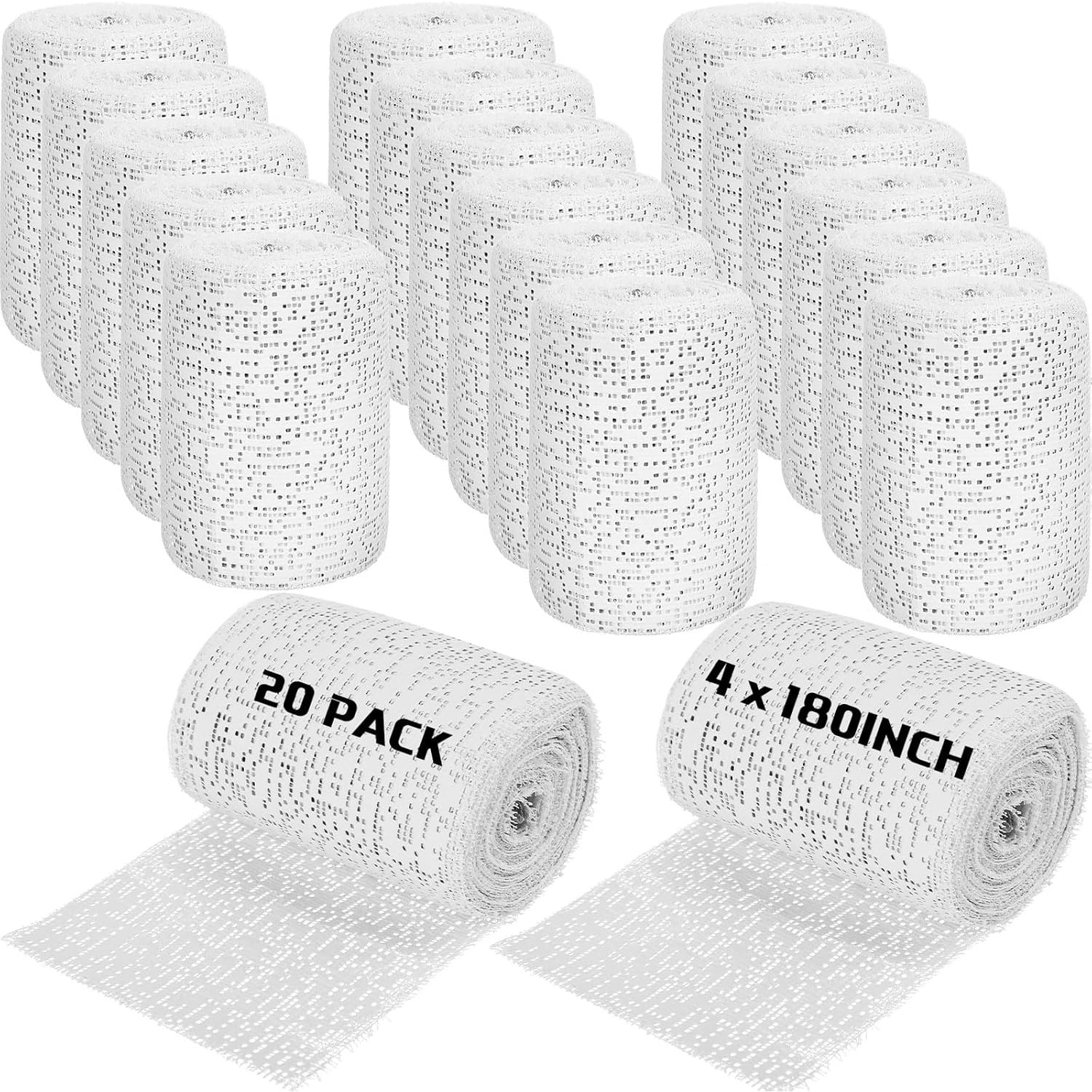 20 Pack Plaster Cloth Gauze Bandage Rolls for Art Craft Project Each ...
