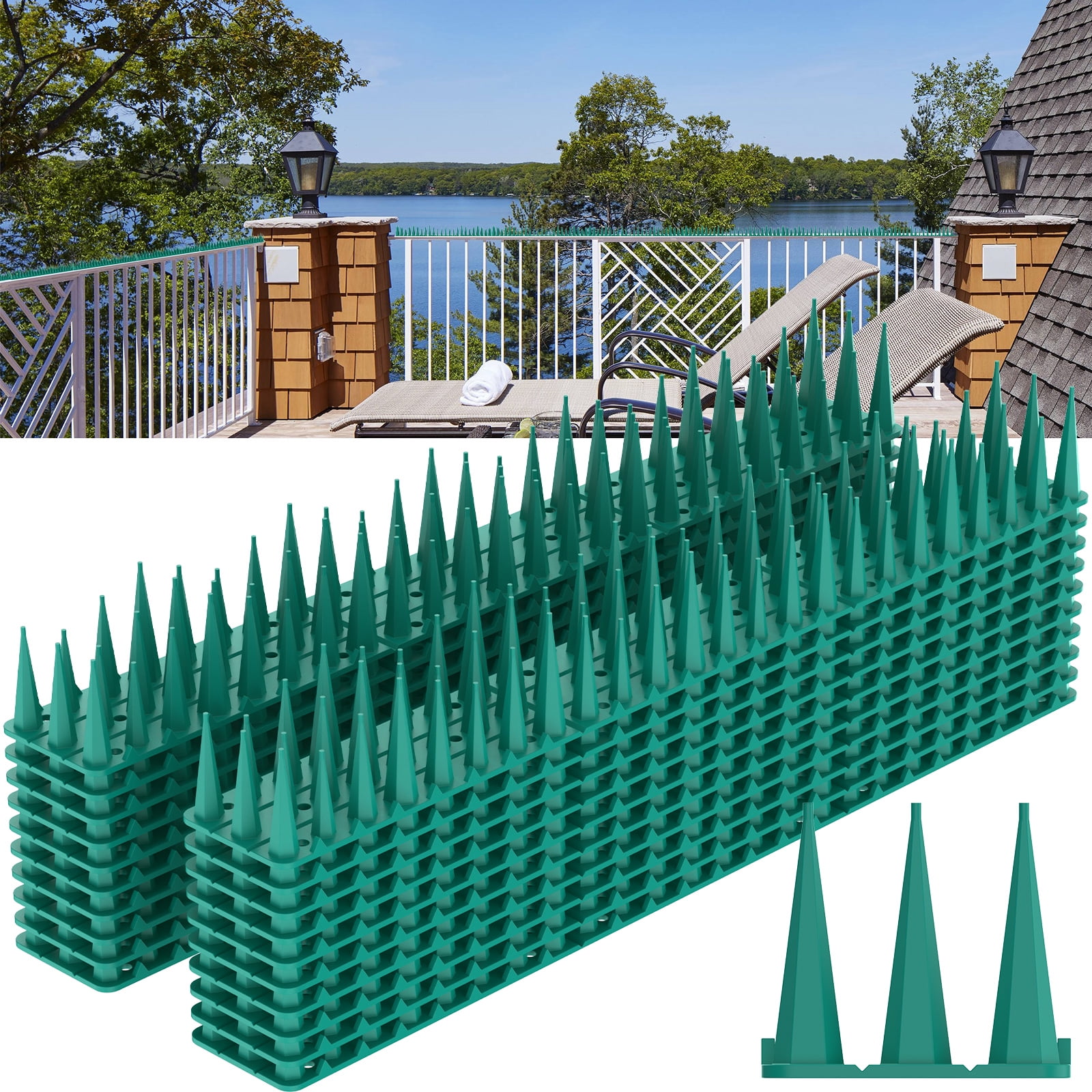 20 Pack Plastic Bird Spikes Versatile Sturdy Roof Tall Fence Wall ...