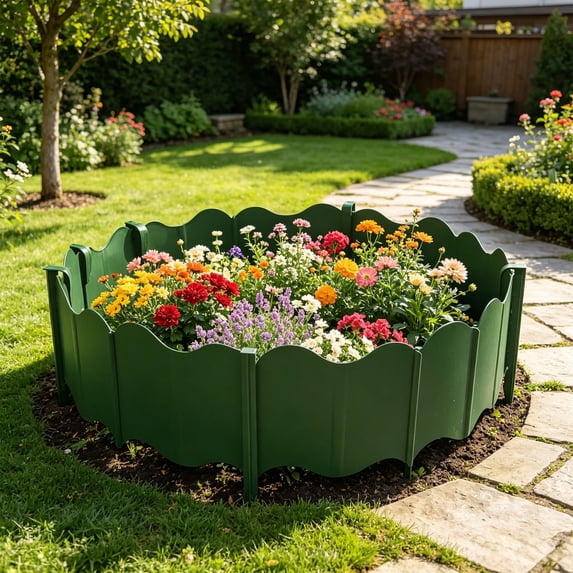20 Pack Plastic Garden Fence Border 6.3x5.5 Inch Outdoor Landscape ...