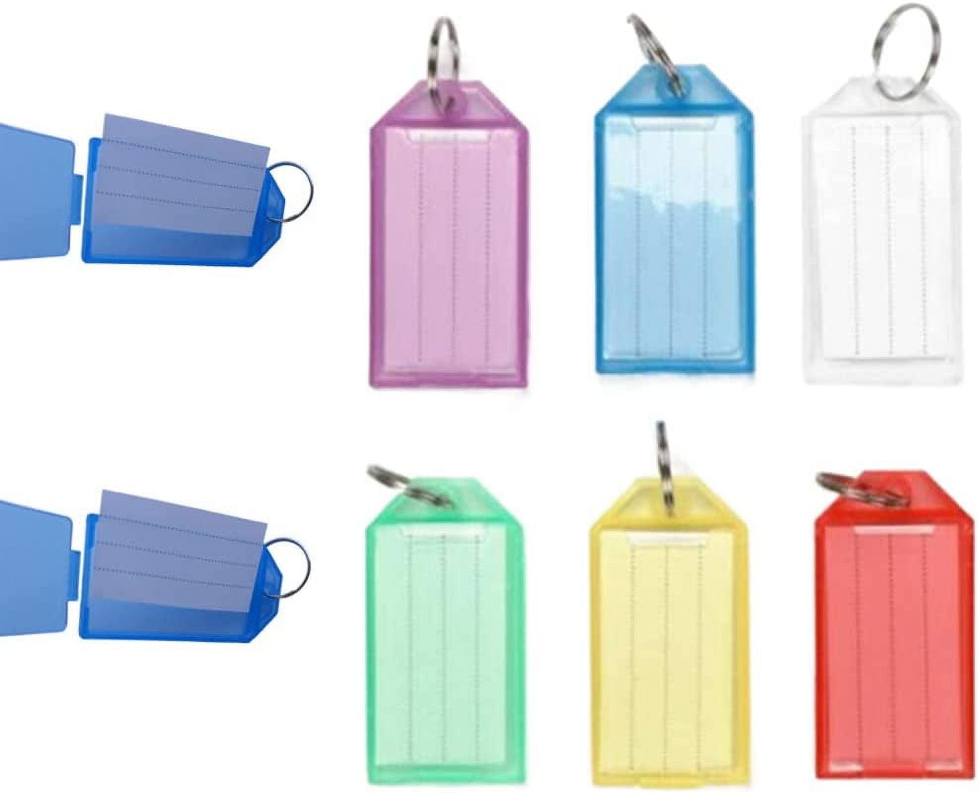 20 Pack Plastic Key Tags with Split Rings, Key Label with Ring and ...