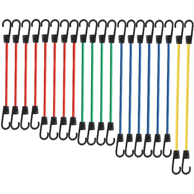 XSTRAP 20-Pack Assorted Bungee Cords Set, Heavy Duty Outdoor Use, Sizes ...