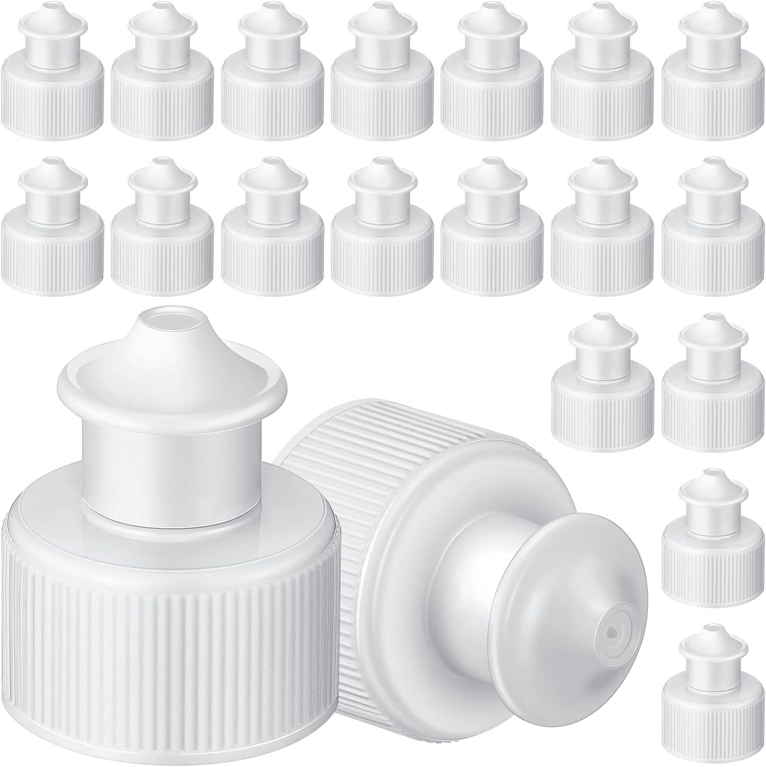 20 Pack Push Pull Caps for Bottles 28 mm Plastic Water Bottle Cap ...