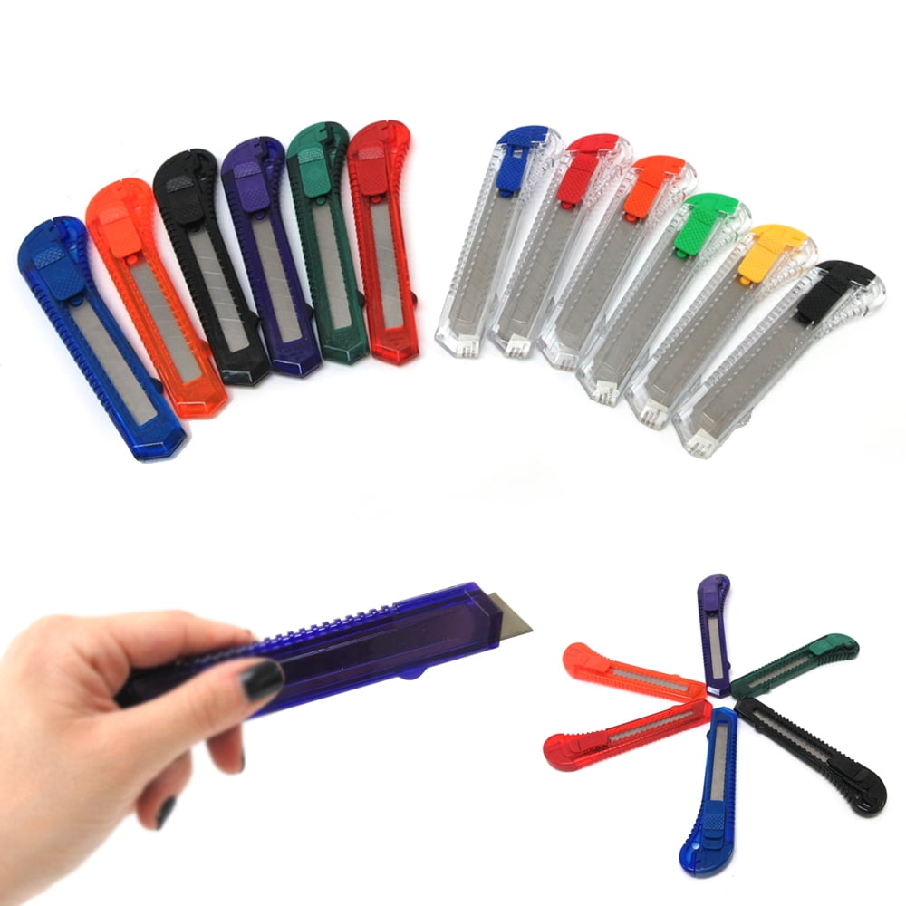 20 Pack Razor Blade Utility Knifes Retractable Cutter Set Box Snap Off ...