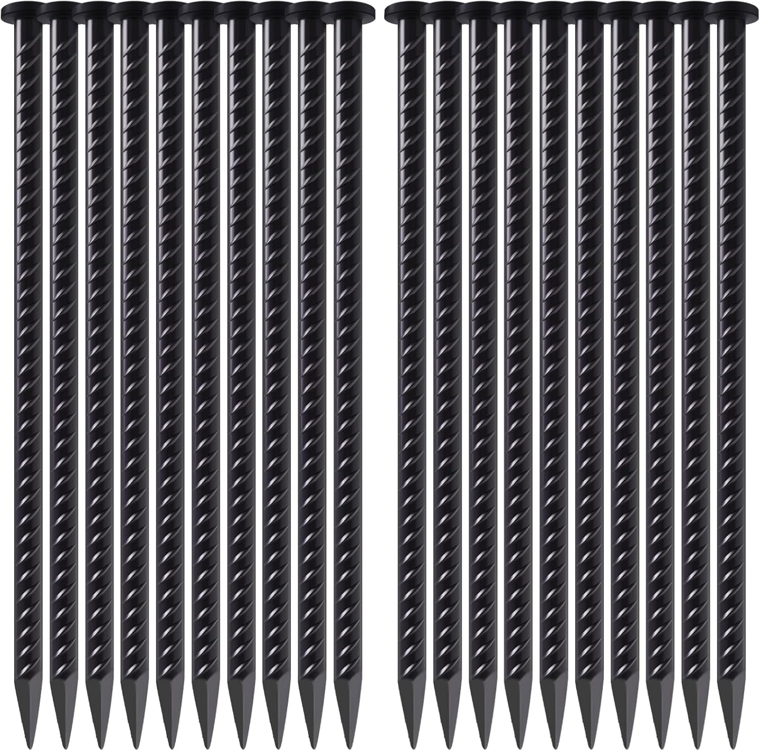 20 Pack Rebar Stakes 16 Inch Steel Ground Anchors 1/2 Inch Diameter ...
