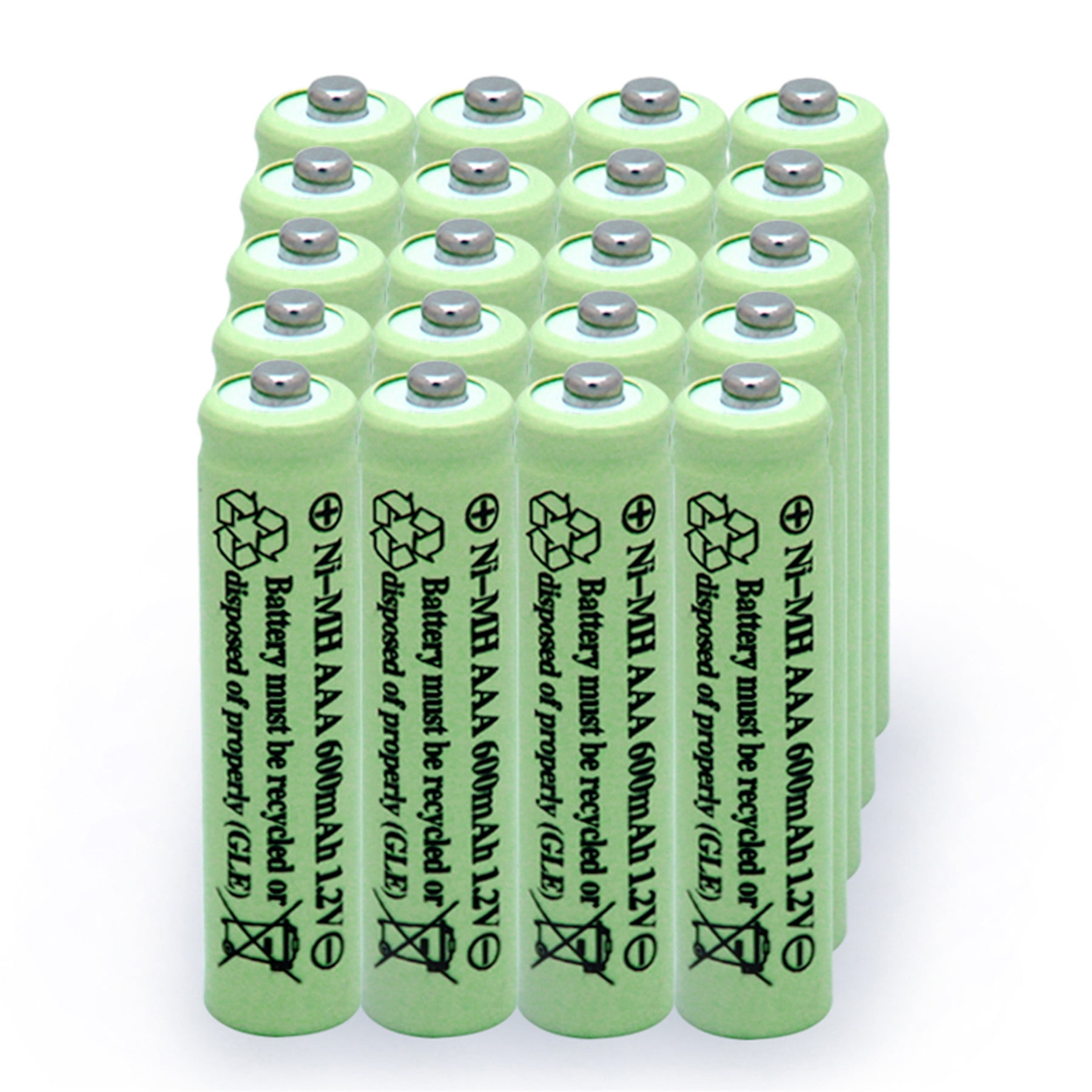 20 Pack Rechargeable AAA Batteries NiMH, High Capacity Low Self ...