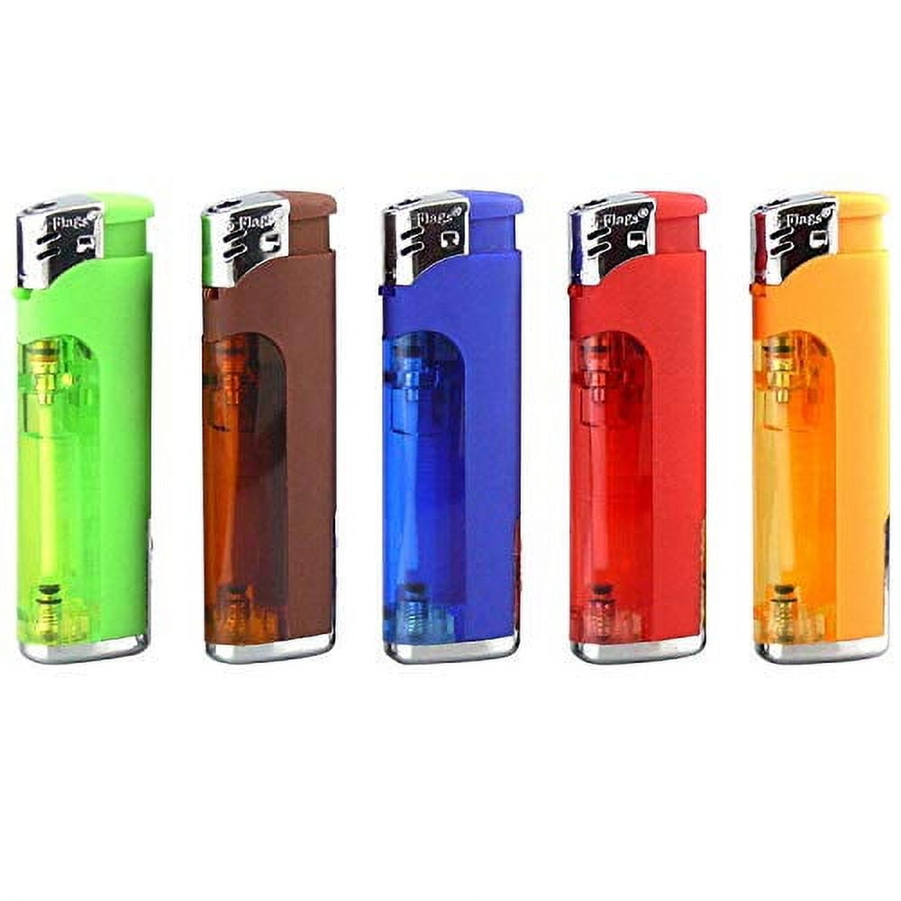 20 Pack Refillable Butane Cigarette Lighter with LED Flashlight ...