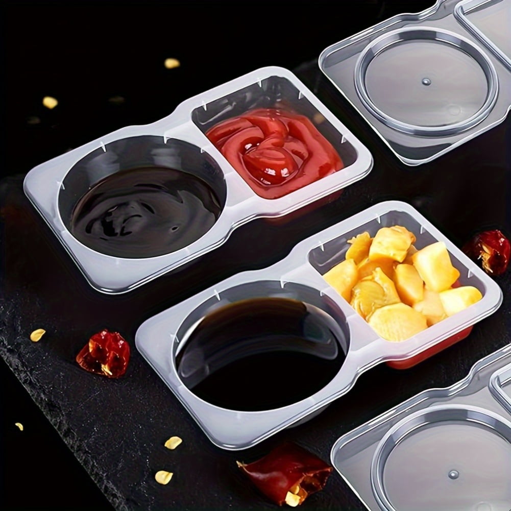 20-Pack Reusable Dual-Section Snack Containers with Lids – Leakproof ...
