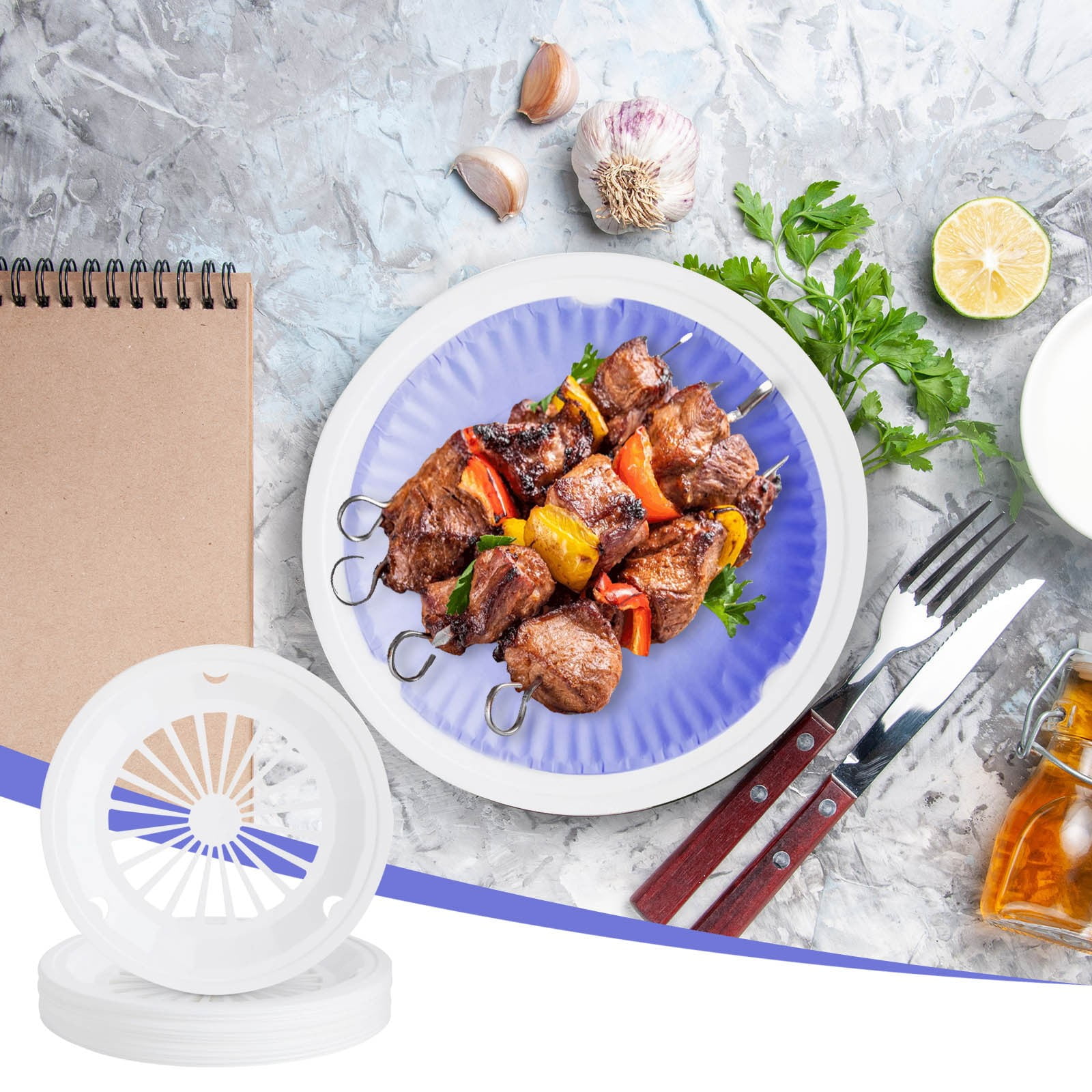 20 Pack Reusable Plastic Plate Holders, Plastic Clear Plates, Fits 9 ...