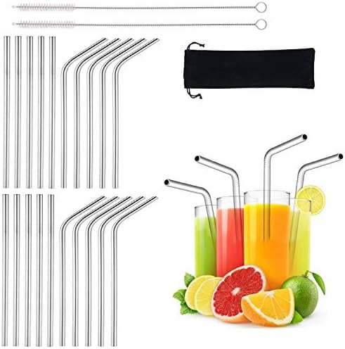 20 Pack Reusable Stainless Straws, 6-inch Short Drinking Straw ...