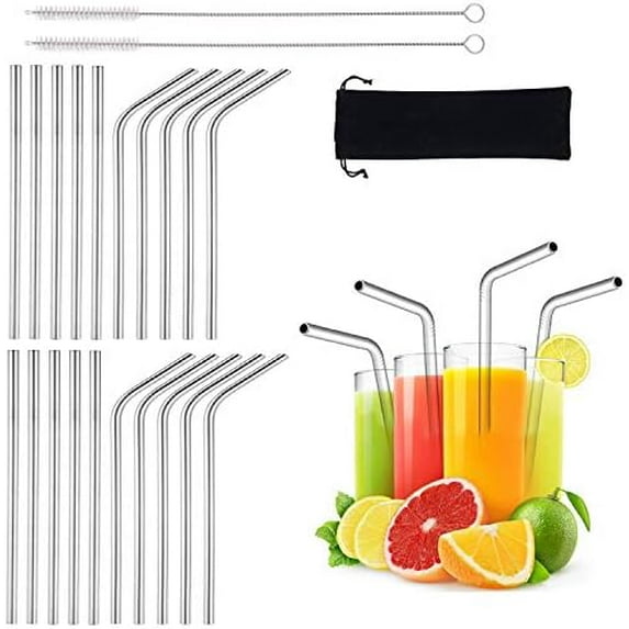 20 Pack Reusable Stainless Straws, 6-inch Short Drinking Straw ...