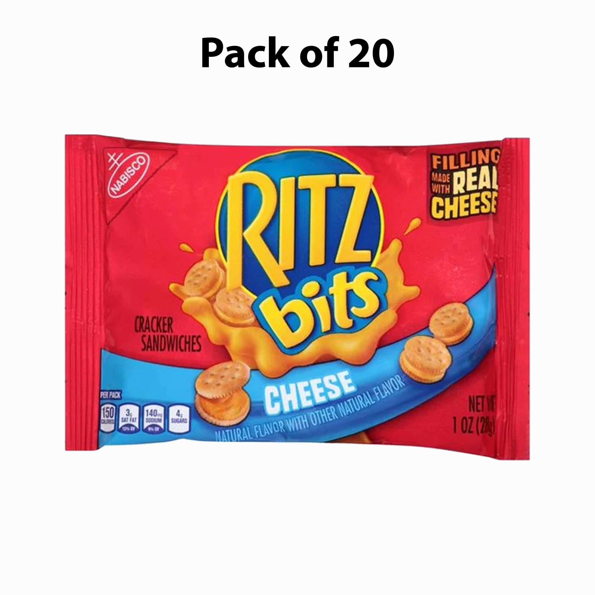 20 Pack Ritz Bits Cheese Sandwich Crackers | Small bites, big flavor ...