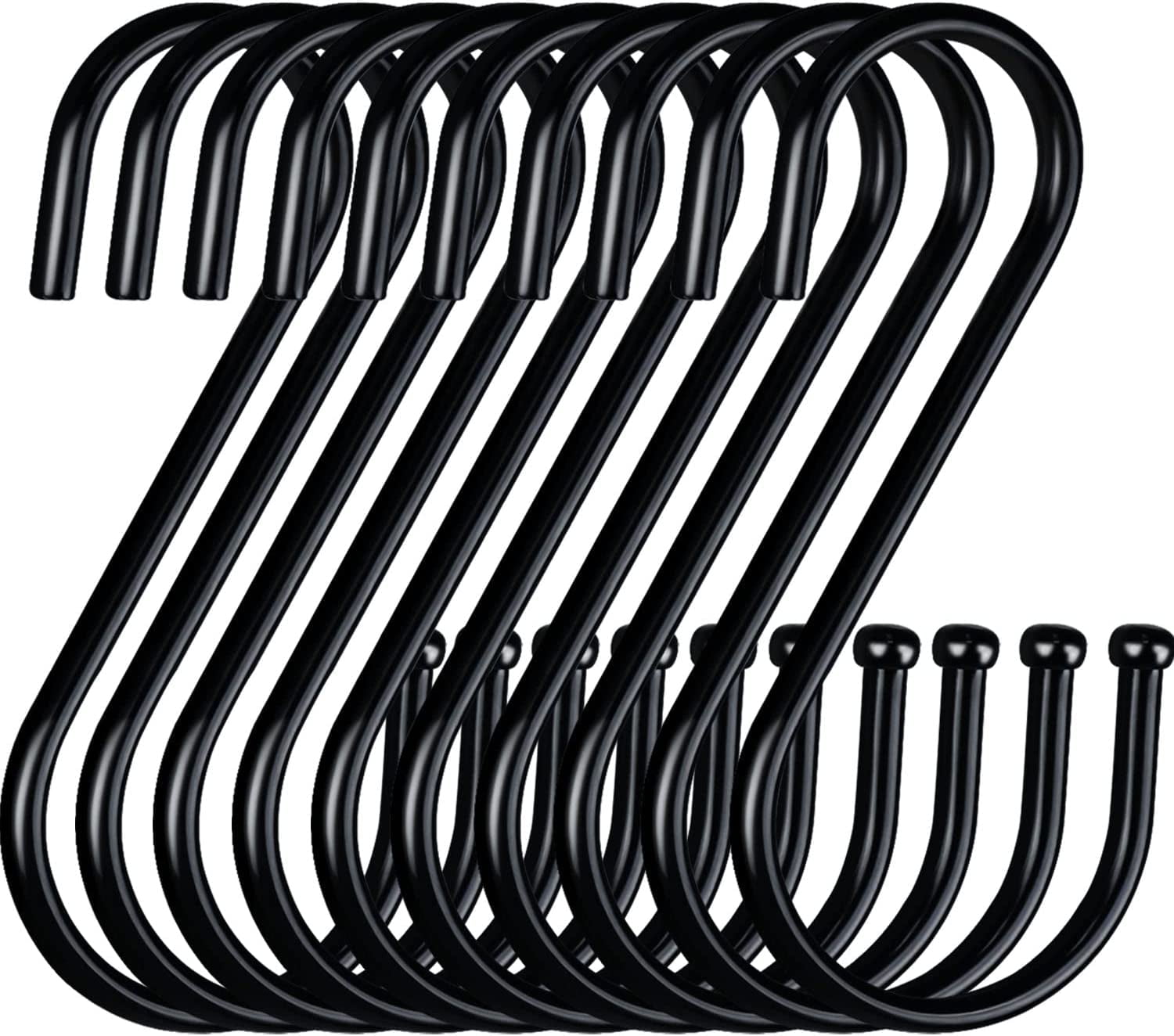 20 Pack S Hooks for Closet,Jeans Hooks for Closet,Heavy Duty Black S ...