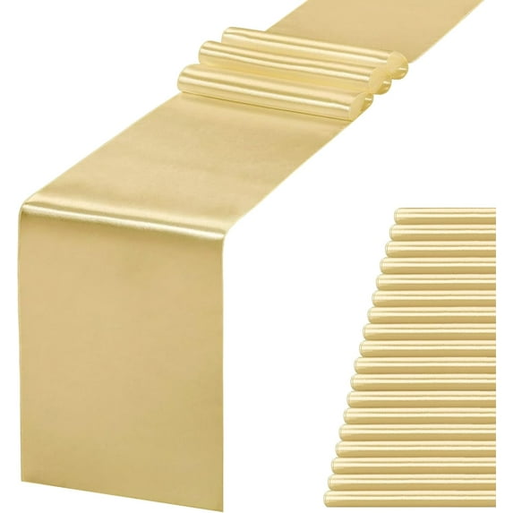 20 Pack Satin Table Runner 12 X 108 Inch Silk Table Runner for Party ...