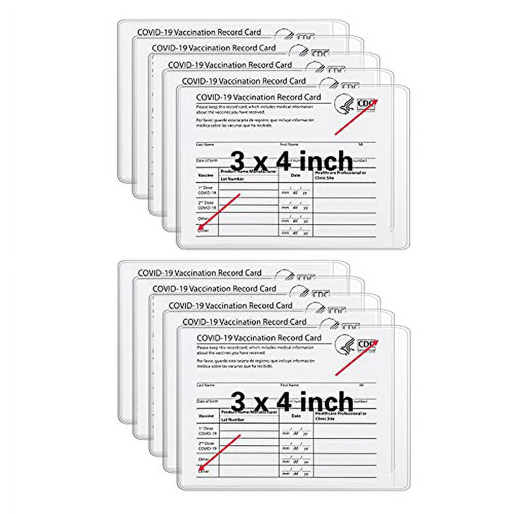 20-Pack Scratchproof Vaccine Card Holder, CDC Vaccination Card ...