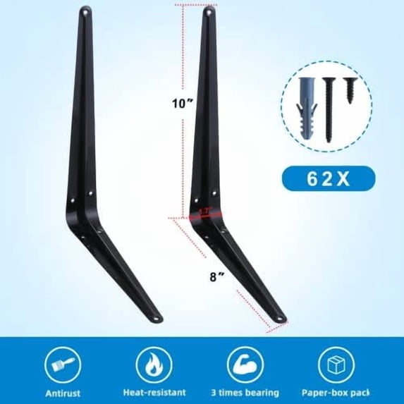 20 Pack Shelf Bracket 10 Inch ,Heavy Duty Shelf Brackets,Floating Shelf ...