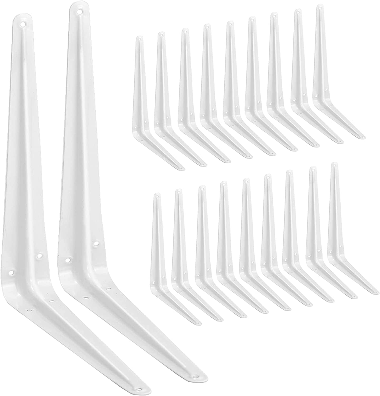 20 Pack Shelf Brackets 10 Inches White, Heavy Duty Steel Metal L ...