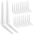 20 Pack Shelf Brackets 10 Inches White, Heavy Duty Steel Metal L ...
