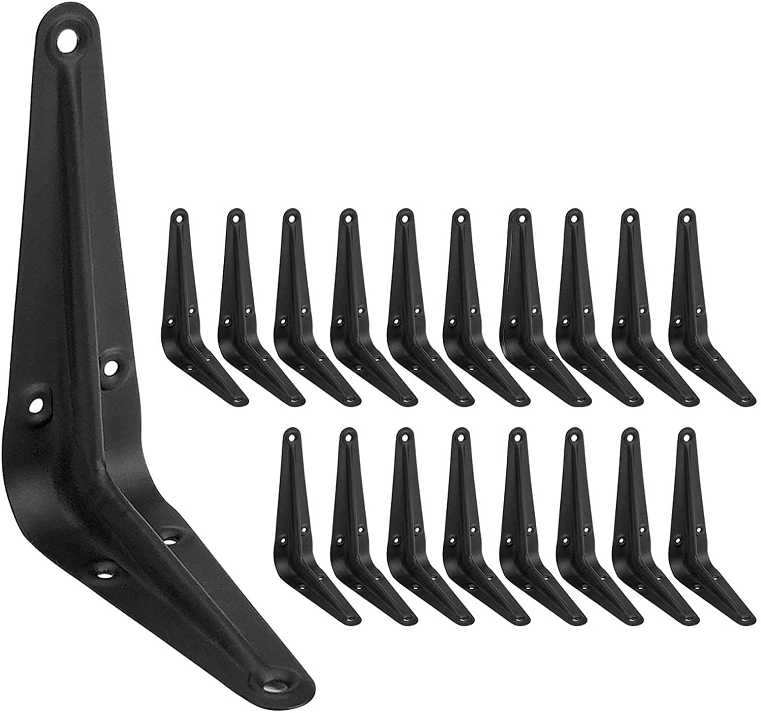 20 Pack Shelf Brackets 4 x 3 Inch, Heavy Duty Black Metal Floating ...