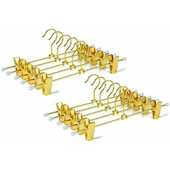 20 Pack Shiny Gold 12 Inch Metal Pants Skirts Hanger, Sturdy for Slacks ...