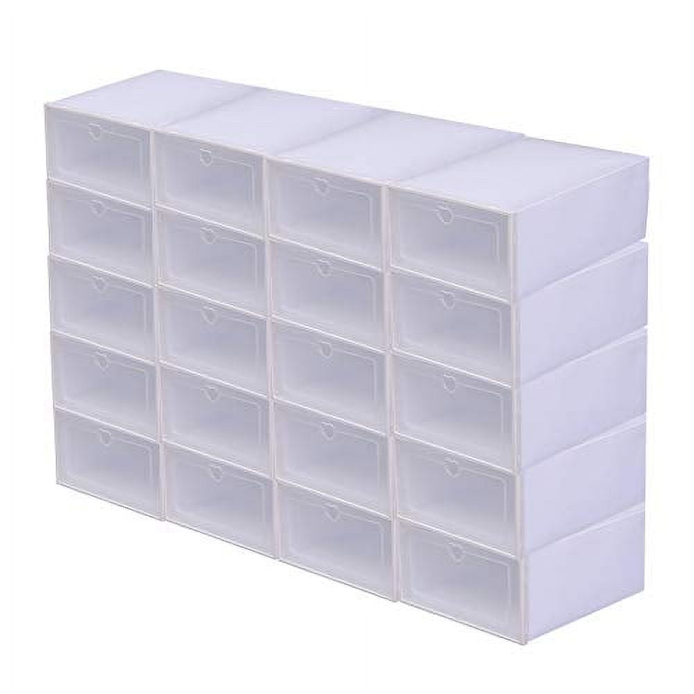 20 Pack Shoe Box,Plastic Transparent Shoe Containers Stackable Shoe ...