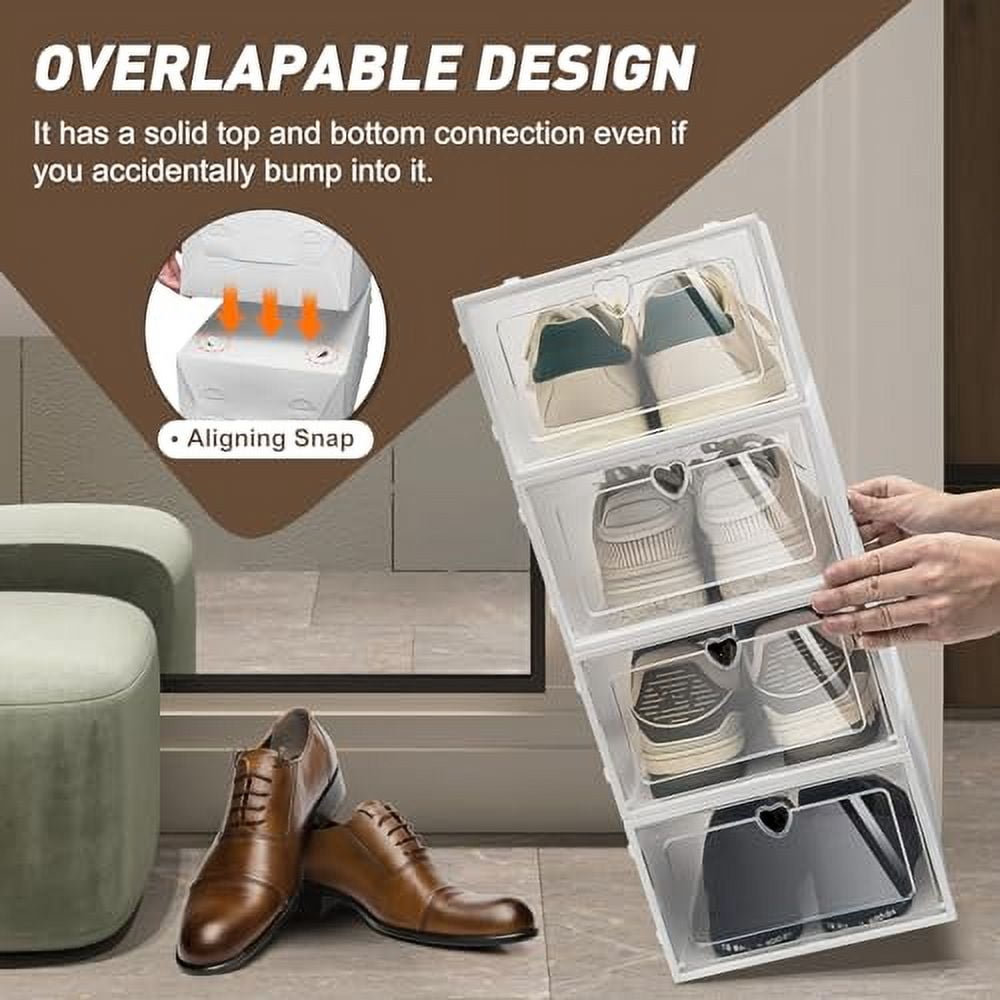 20 Pack Shoe Storage Box, Shoe Storage Organizer Case, Clear Plastic ...