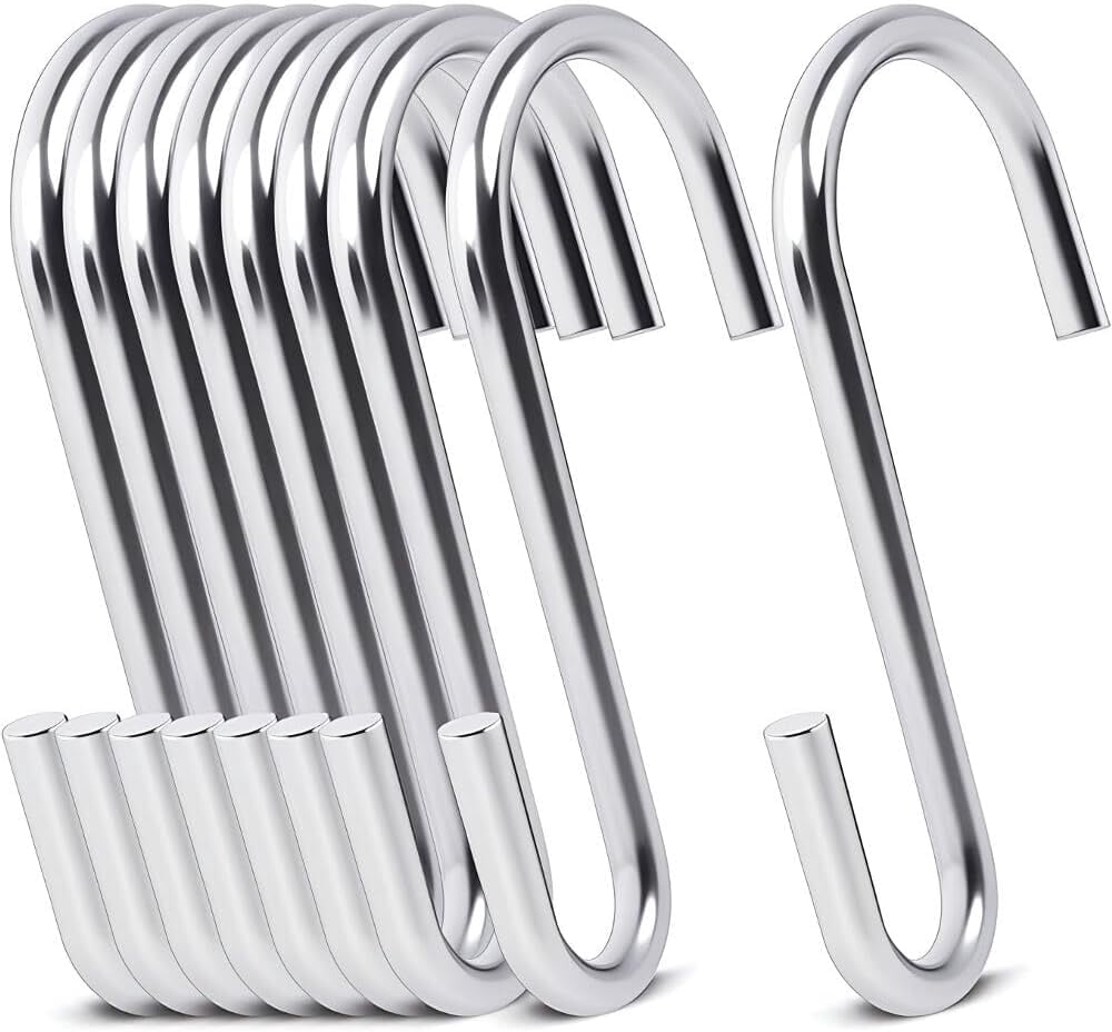 20-Pack Silver S Hooks for Hanging 2.4 Inch – Small S Hooks Carbon ...