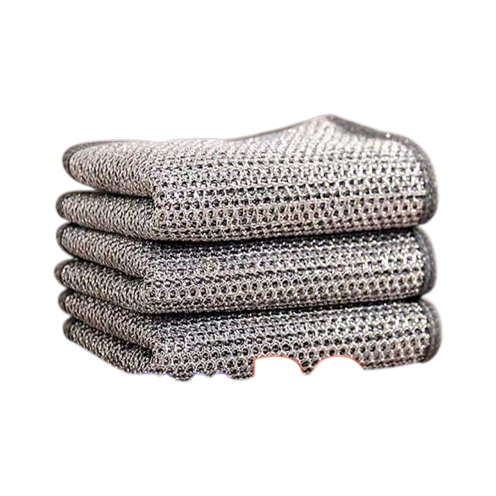 20-Pack Silver Scouring Pads, Heavy-Duty Steel Wool for Cleaning Dishes ...