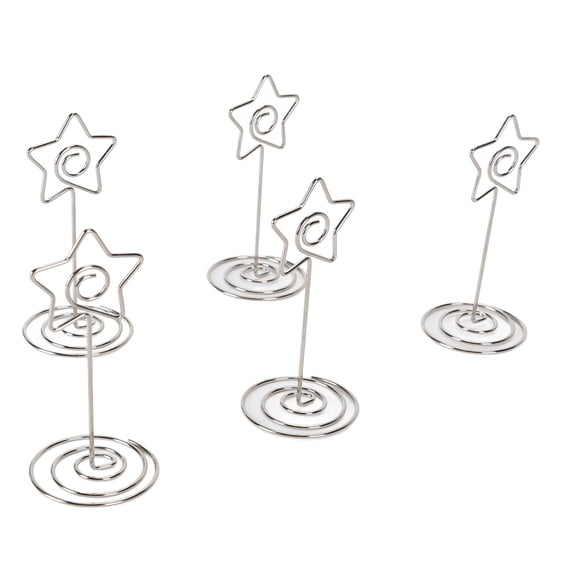 20-Pack Silver Star-Shaped Metal Desktop Card Holders for Business ...