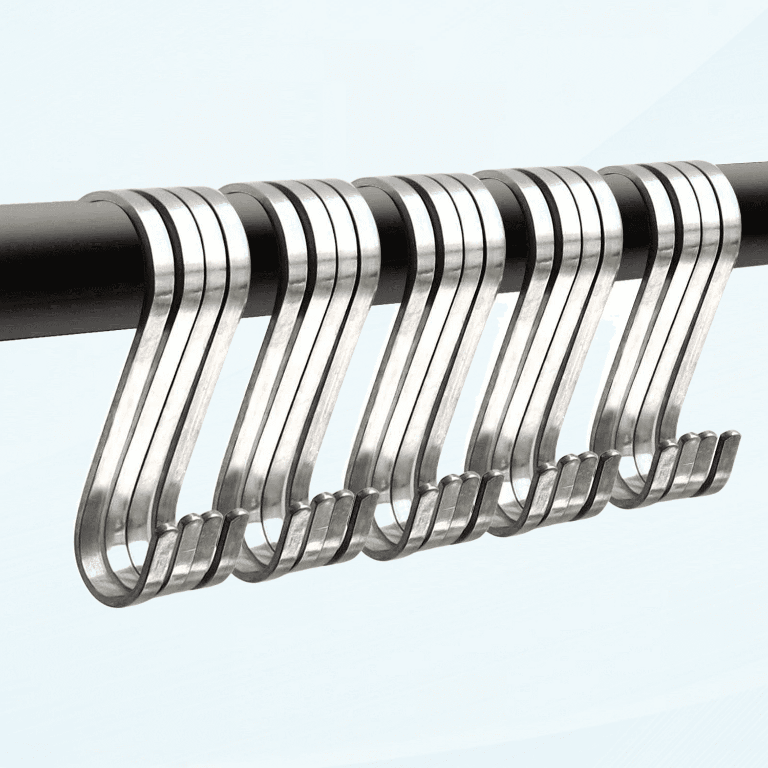 20 Pack Size Medium 3 inch Flat S Hooks Heavy Duty Solid 304 Stainless ...