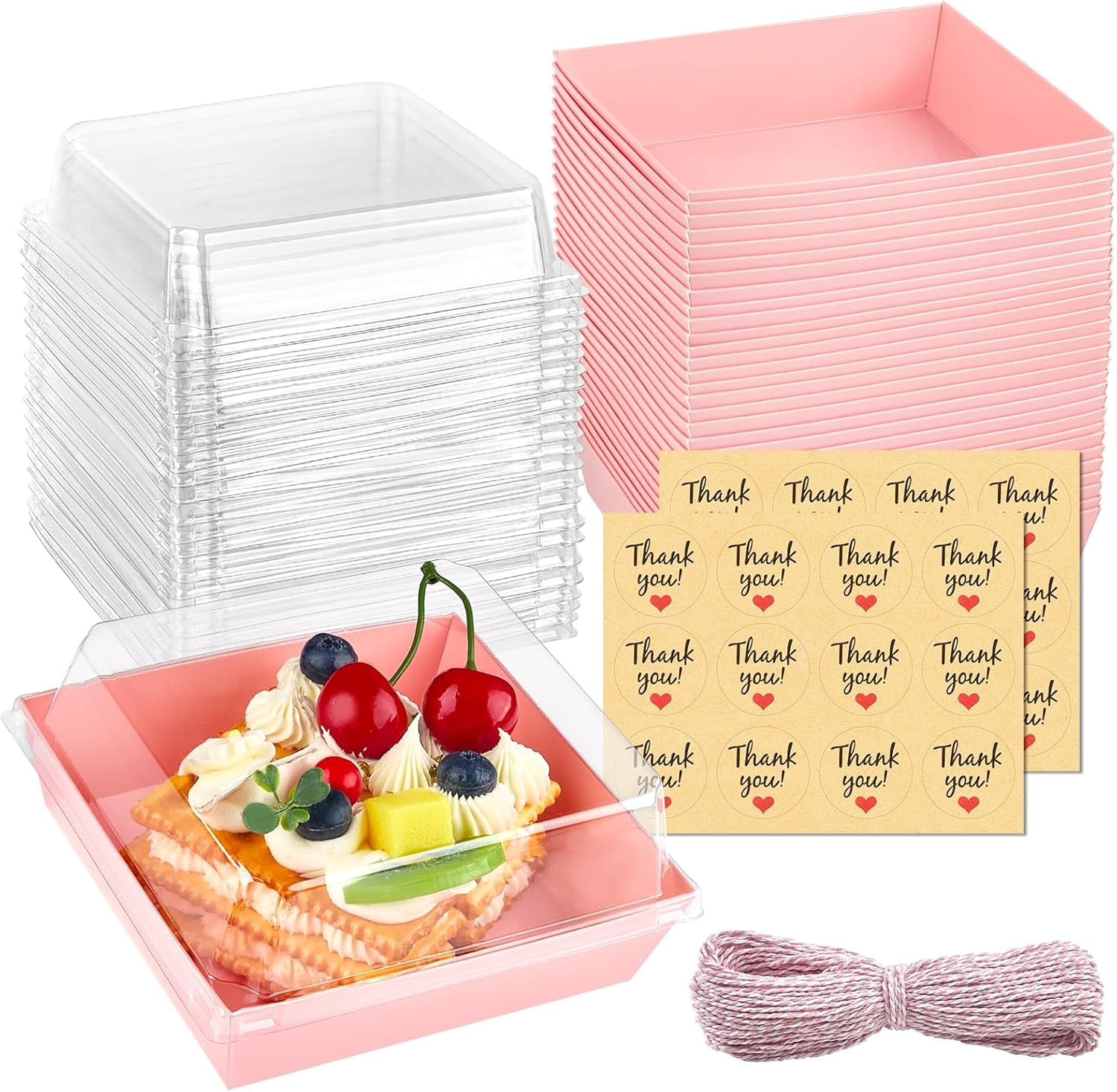 20 Pack Small Charcuterie Boxes with Clear Lids, To Go Paper Dessert ...
