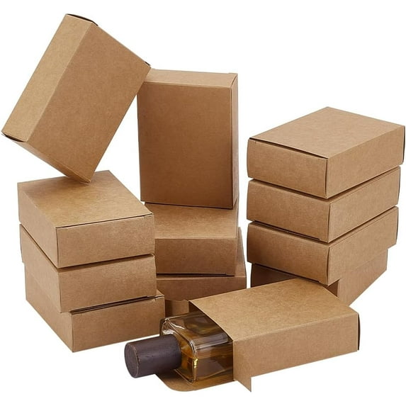 20 Pack Small Kraft Gift Box 3.8x2.8x1.2inch Cardboard Paper Box ...