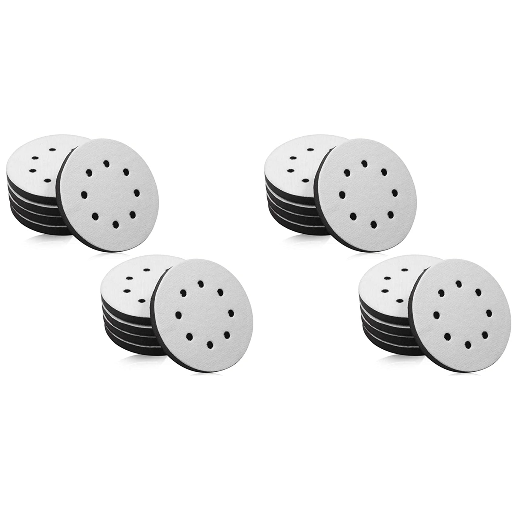 20 Pack Soft Density Interface Pads 5 Inch 8 Holes Hook and Loop Sponge ...