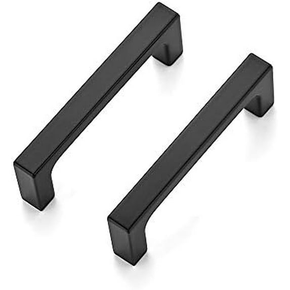 20 Pack Solid 3 Inch Kitchen Square Cabinet Handles Matte Black Pulls ...