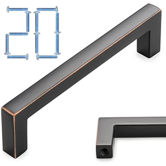 20-Pack Solid Square Bar Cabinet Handle - Oil Rubbed Bronze Furniture ...