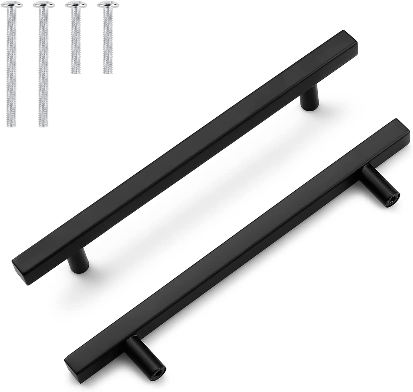 20 Pack Square Black Kitchen Cabinet Handles, 6.3inch(160mm) Holes ...