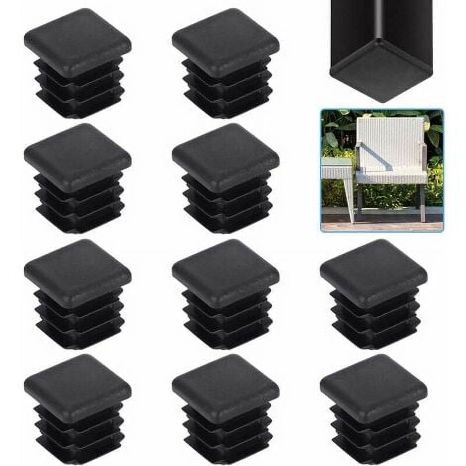 20 Pack Square Tube Caps, 2020mm, Black Plastic End Caps for Square ...