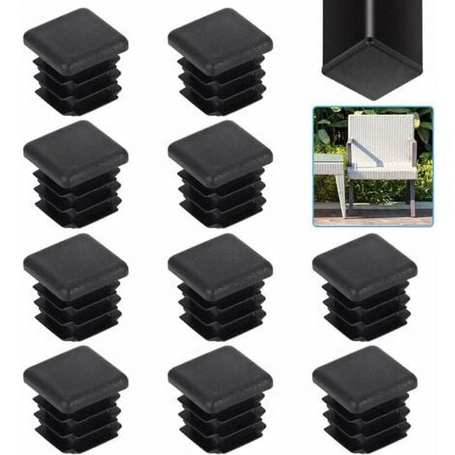 20 Pack Square Tube Caps, 2020mm, Black Plastic End Caps for Square ...