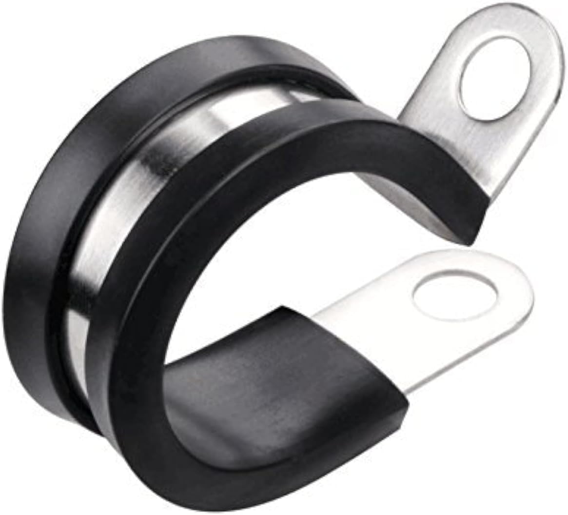 20 Pack Stainless Steel Cable Clamps with Rubber Cushioned Insulation ...
