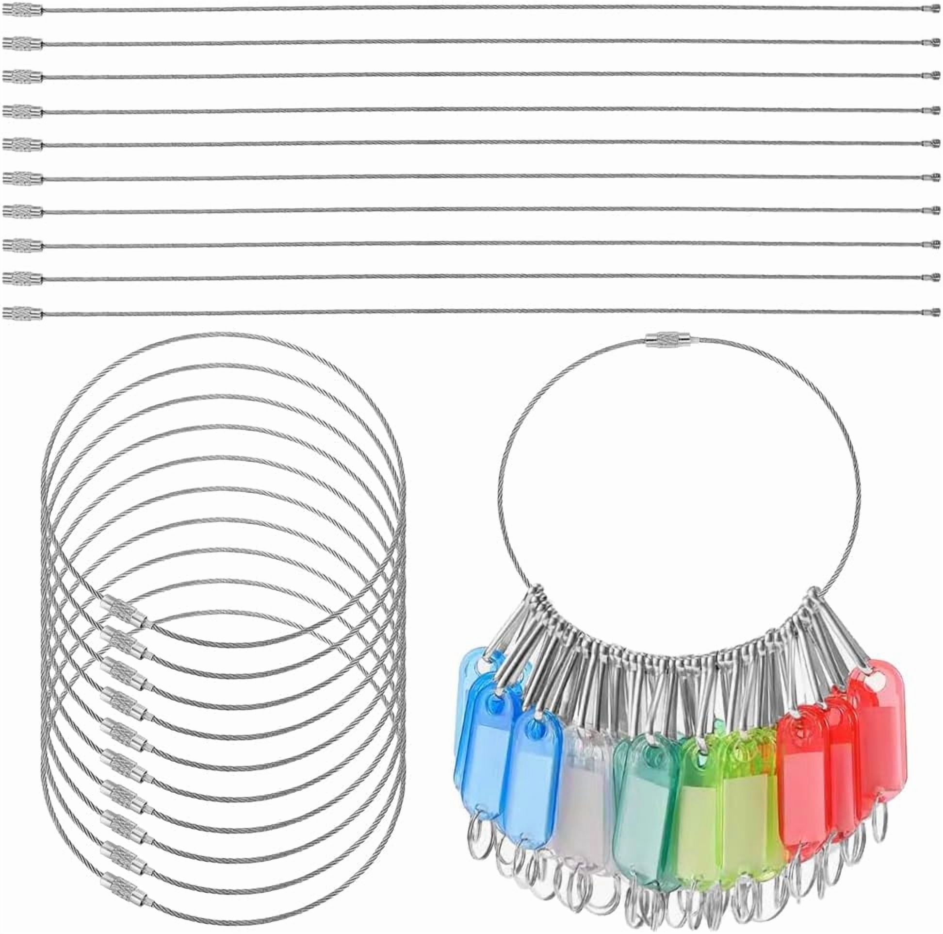 20 Pack Stainless Steel Wire Cable 11.26 Inch Key Ring Cable with Screw ...