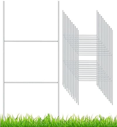 20 Pack Stakes Metal, 18'' x 7'' H Frame Wire Stakes for Yard Signs for ...